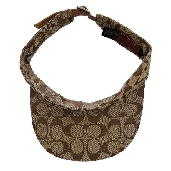 Coach | Accessories | Coach Vintage Signature Monogram Visor Khaki ...
